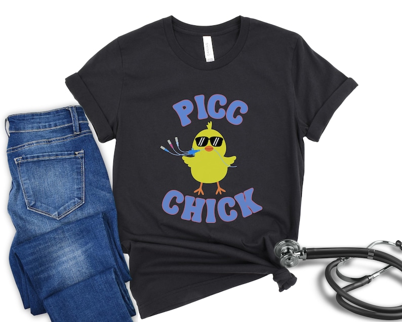 PICC Chick Vascular Access Nurse Shirt, Funny T-shirt for IV and ...
