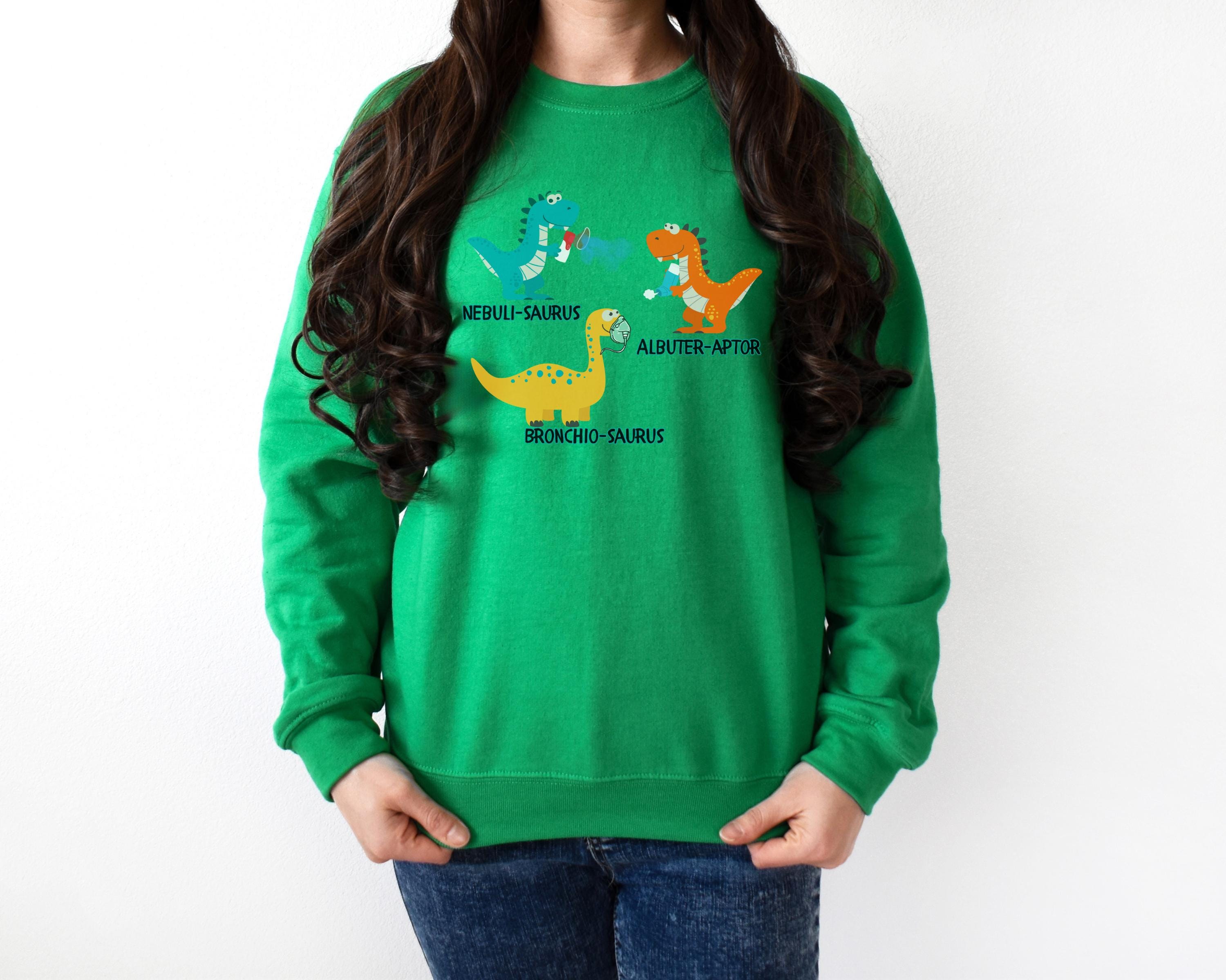 Funny Respiratory Therapist Sweatshirt, Dinosaur Pediatric Respiratory ...