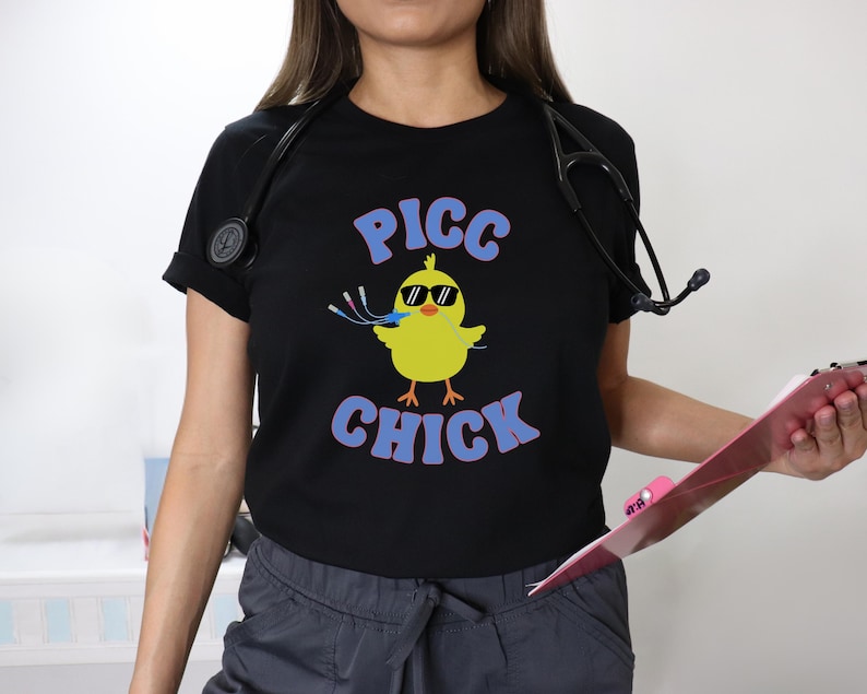 PICC Chick Vascular Access Nurse Shirt, Funny T-shirt for IV and ...