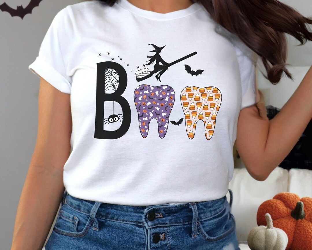 Spooky Dentist Shirt, Halloween Sweet Tooth T-shirt, Trick or Teeth Tee ...