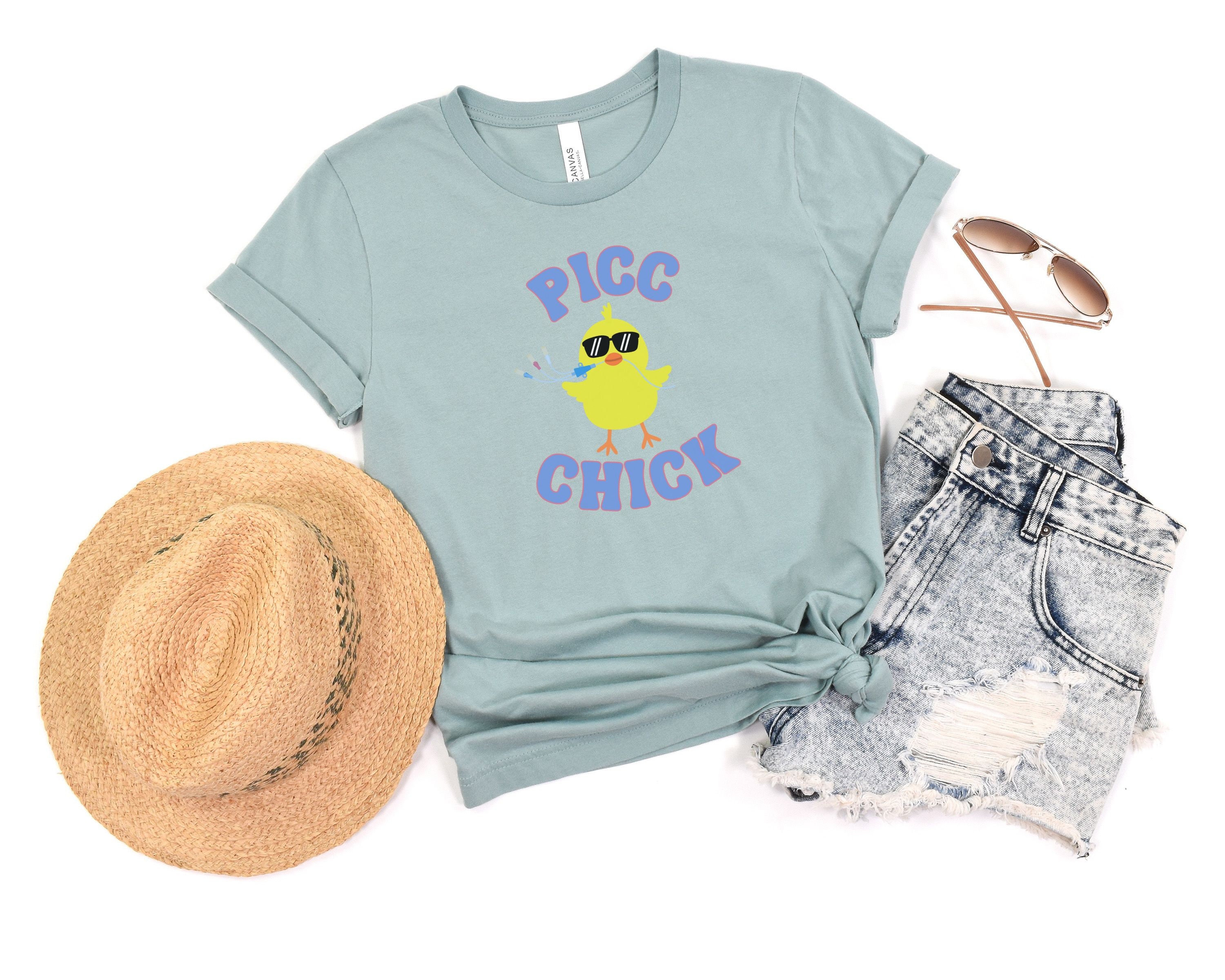 PICC Chick Vascular Access Nurse Shirt, Funny T-shirt for IV and ...