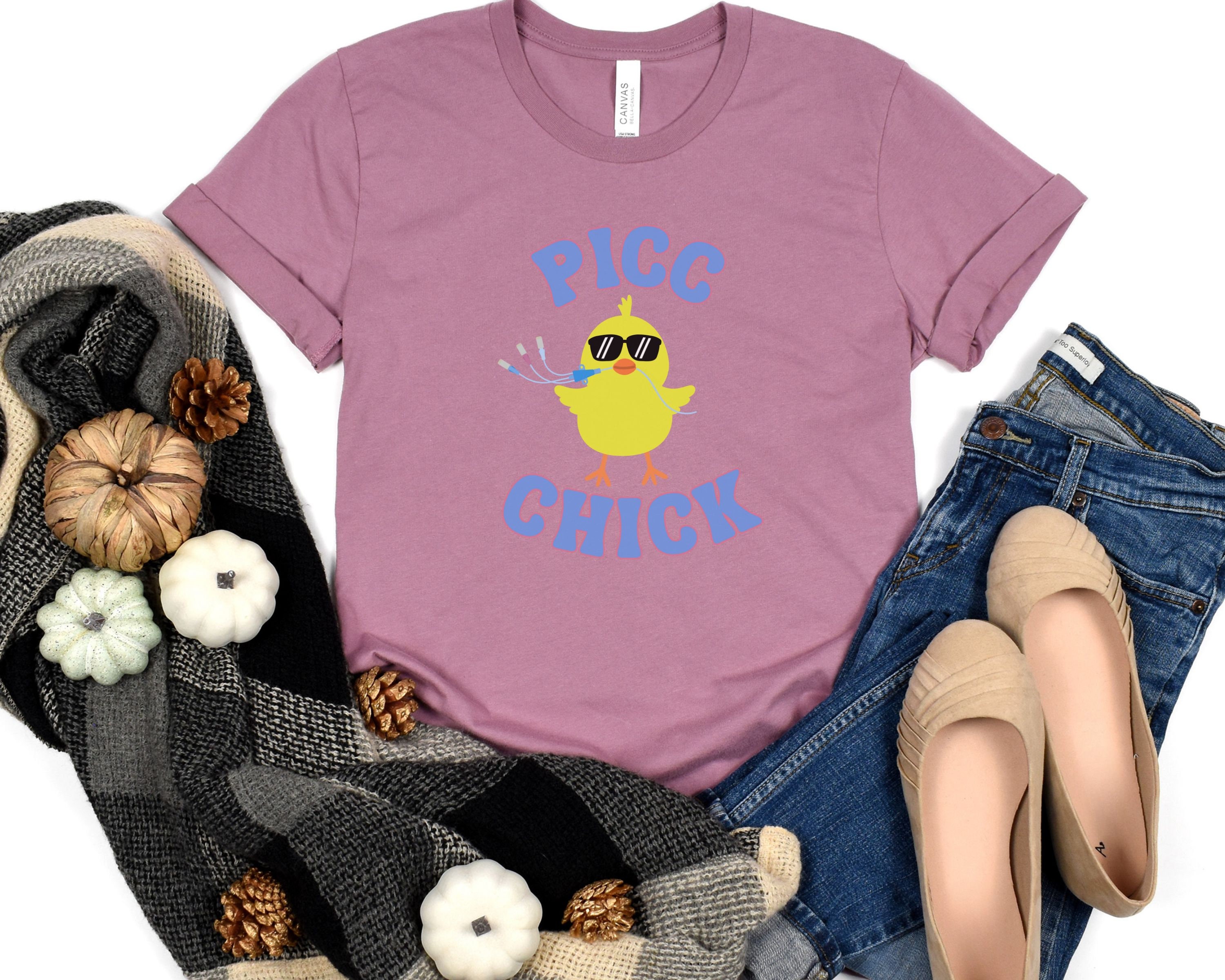 PICC Chick Vascular Access Nurse Shirt, Funny T-shirt for IV and ...