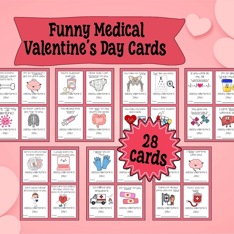 Medical Valentines Day Cards Printable - Etsy