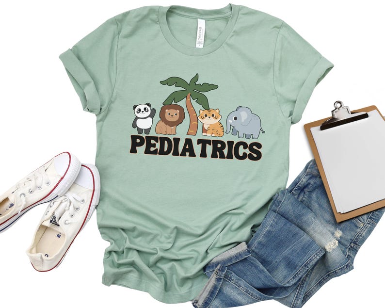 Cute Pediatric Nurse Shirt, PICU Nurse Baby Safari Animals T-shirt ...