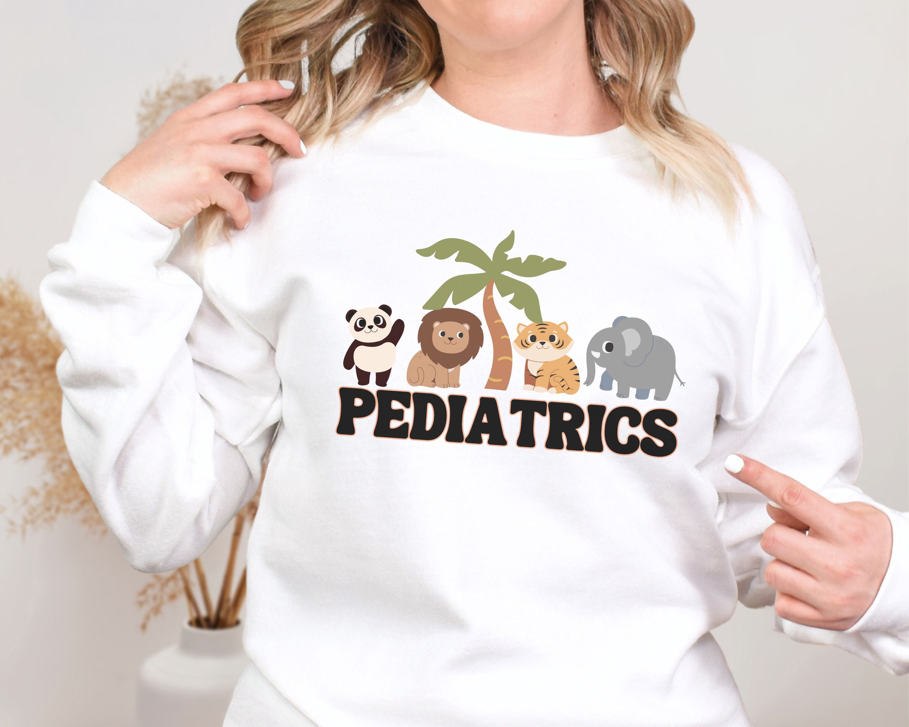 Pediatrics Jungle Animals Shirt, Cozy Baby Safari Animals Sweatshirt ...