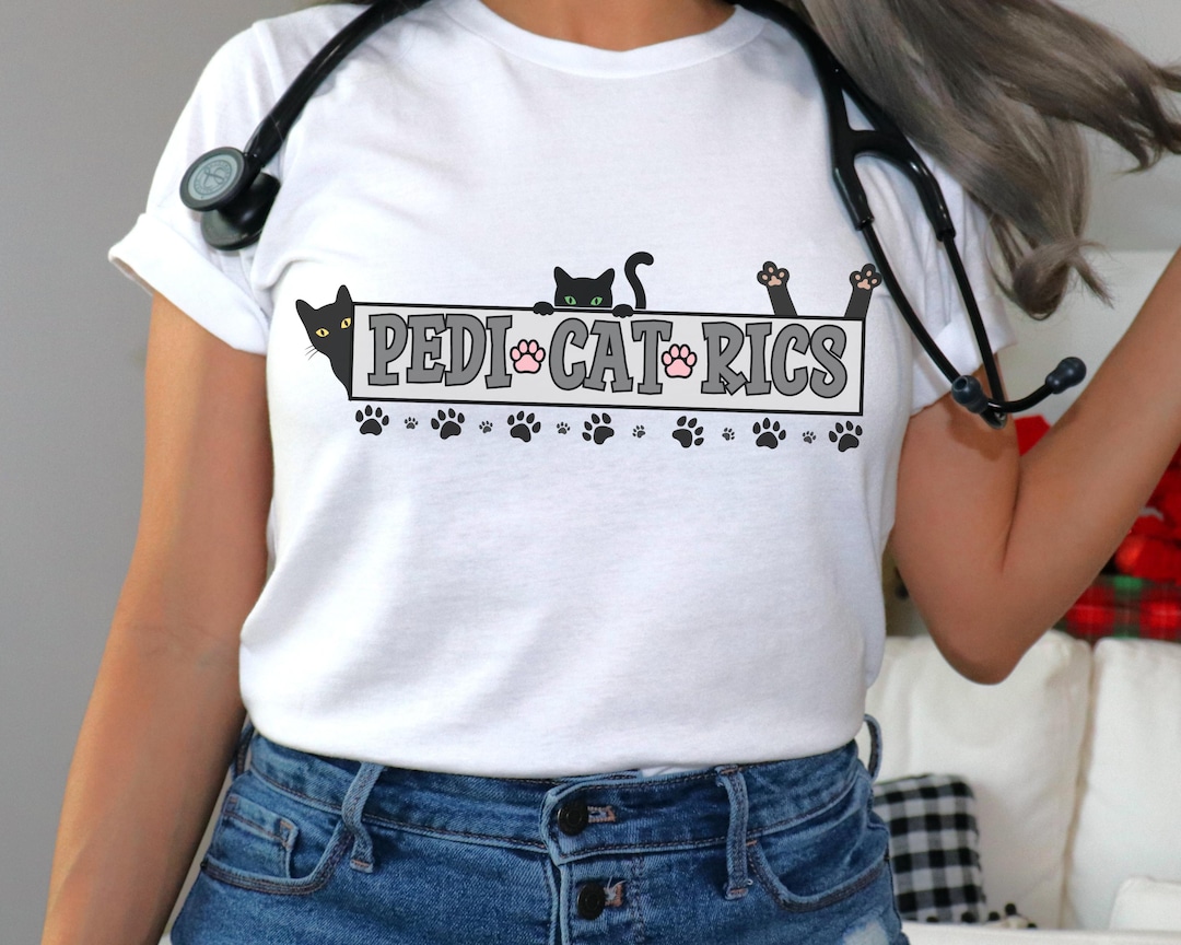 Funny Pediatrics Nurse T-shirt, Black Cat Lover Gift for PICU Nurse ...