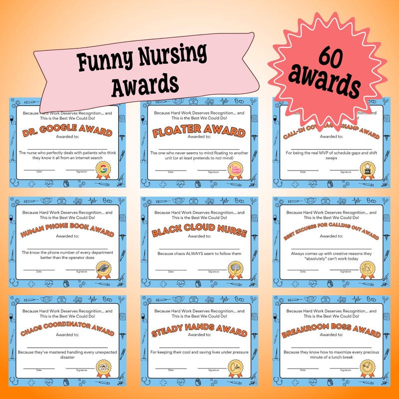 Funny Healthcare Appreciation Awards - Etsy