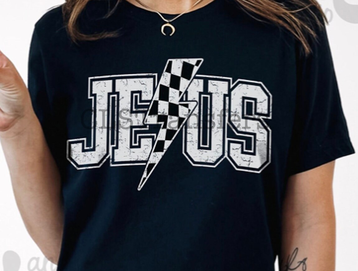 Jesus Lightning Bolt, Checker, Grunge Jesus, Jesus, Jesus DTF, Design ...