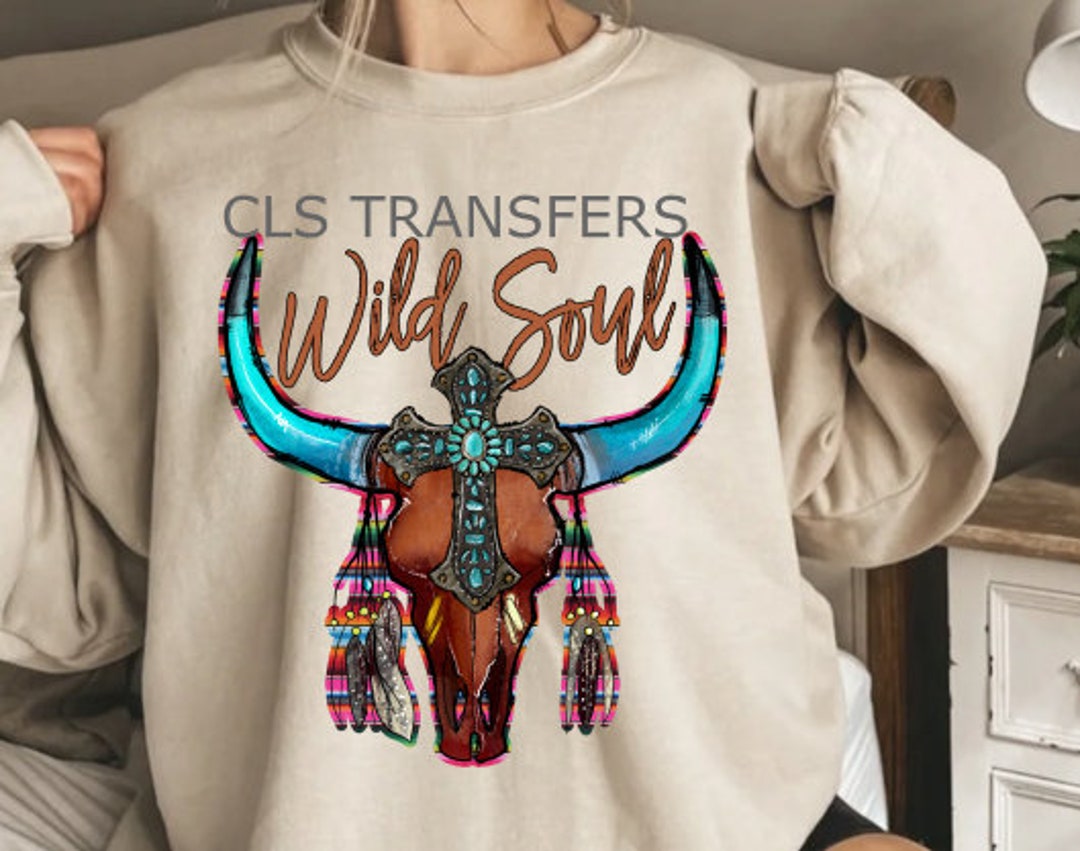 Wild Soul, Cow Head, Faith, Jesus DTF, DTF Print, Ready to Press, Dtf ...