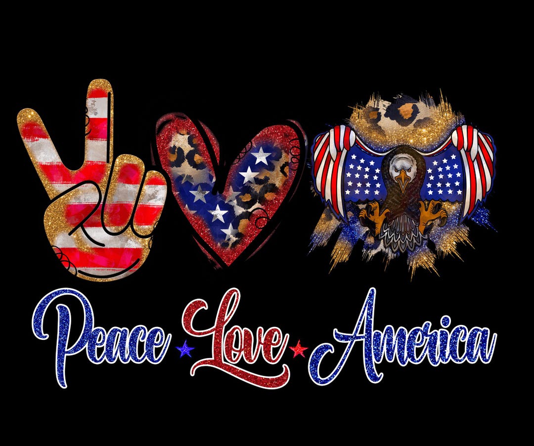 Peace Love America Eagle DTF Print - Ready to Press Heat Transfer - Etsy