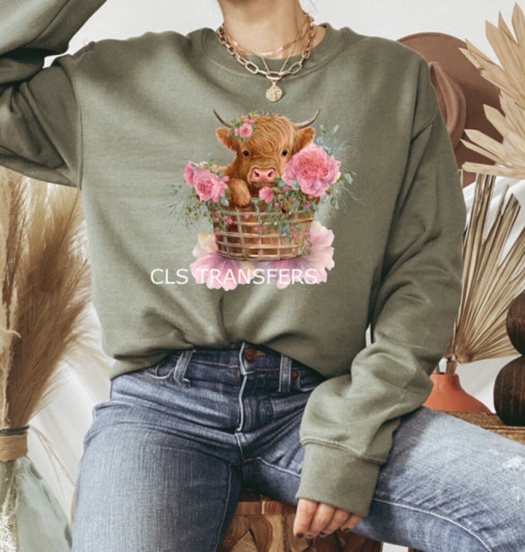 Cow With Basket, Cow, Farm DTF, Cow DTF, Farm Life, Cow Design, DTF ...