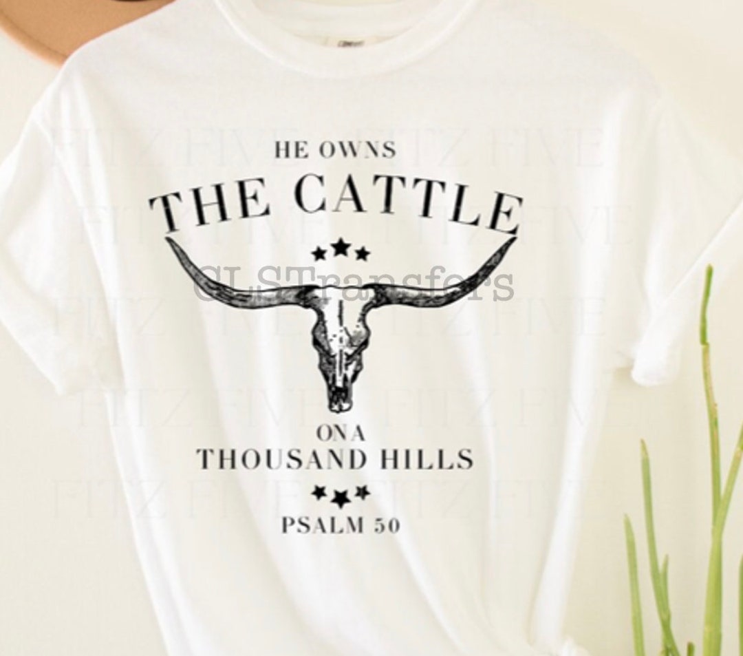 Cattle on a Thousand Hills DTF Print - Ready to Press Heat Transfer - Etsy