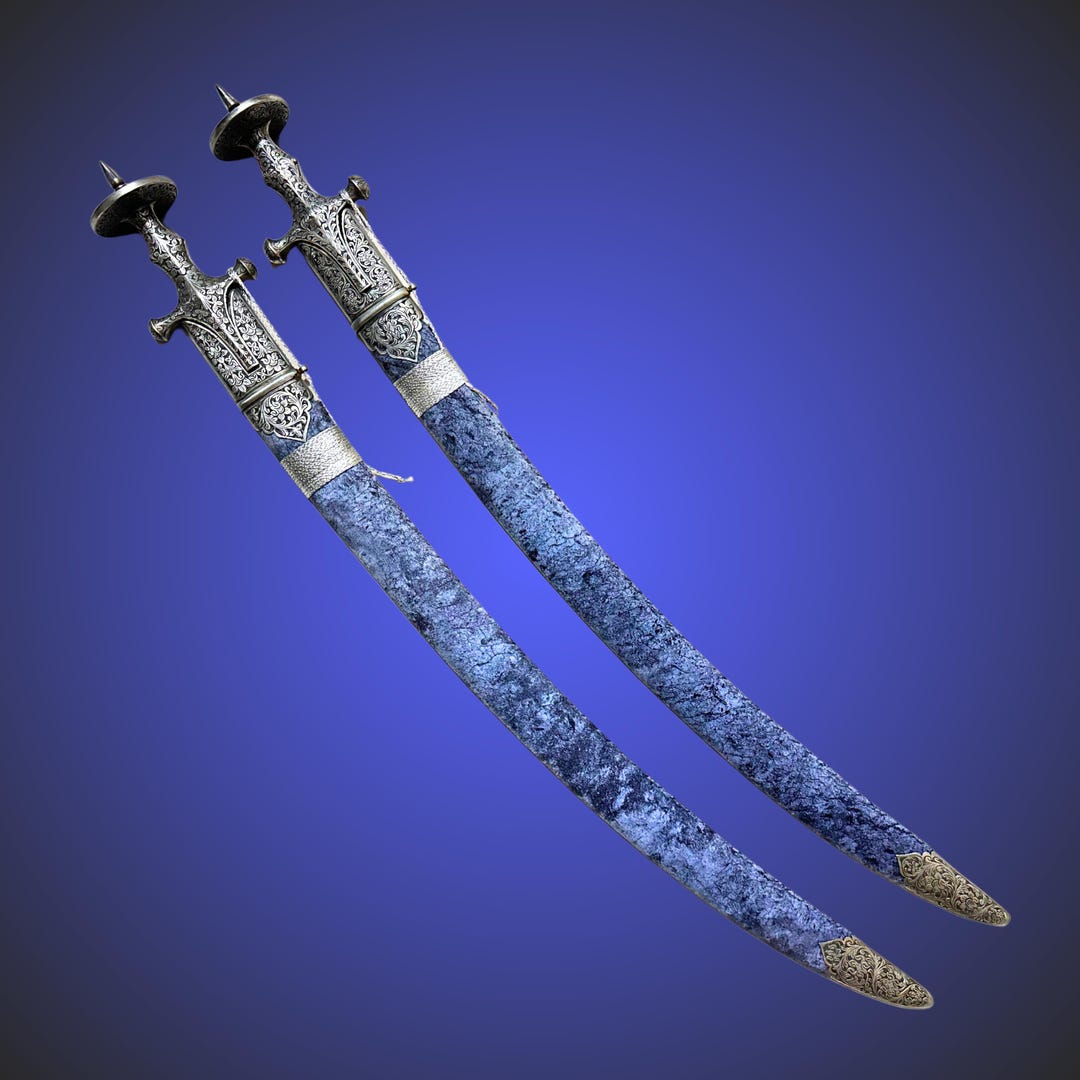 Big Kirpan, Sikh Fancy Sarohi With Damascus Blade, Sikh Kakar, Sikh ...
