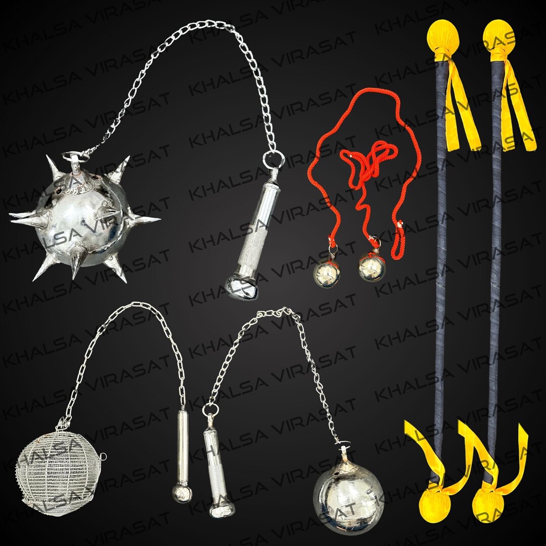 Gatka Set of 7 Items, Sikh Gatka Accessory, Sikh Martial Art Tools ...