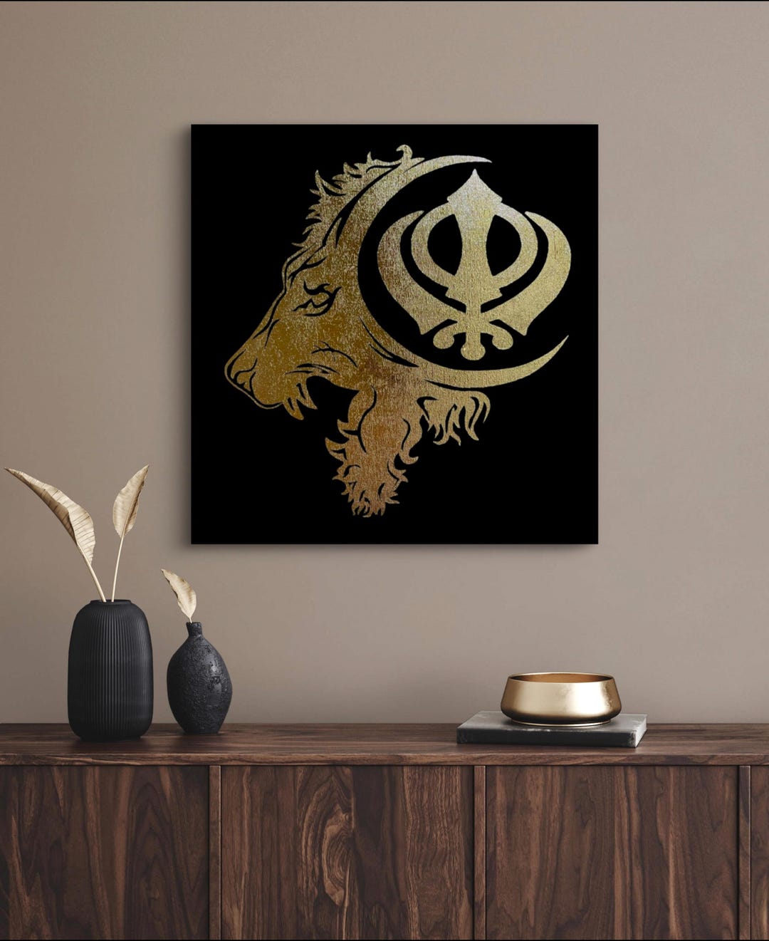 Handmade Sher Khanda Foil Art, Sikh Decor - Etsy