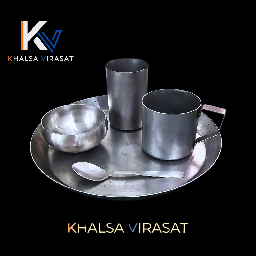 Handmade Sarbloh Dinnerware Set, Sikh Items, 5 Piece - Etsy