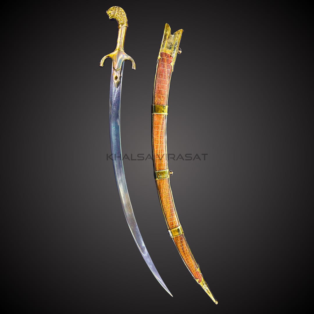 Big Kirpan, Sikh Kirpan Wood and Brass, Sikh Sword, Talvar, Sikh ...