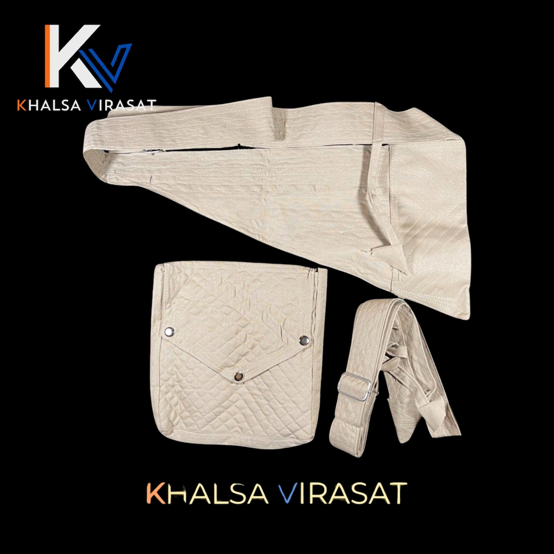 Gatra Set, Khajana, Big Kirpan Gatra Beige Color, Tega Gatra, Big Sword ...