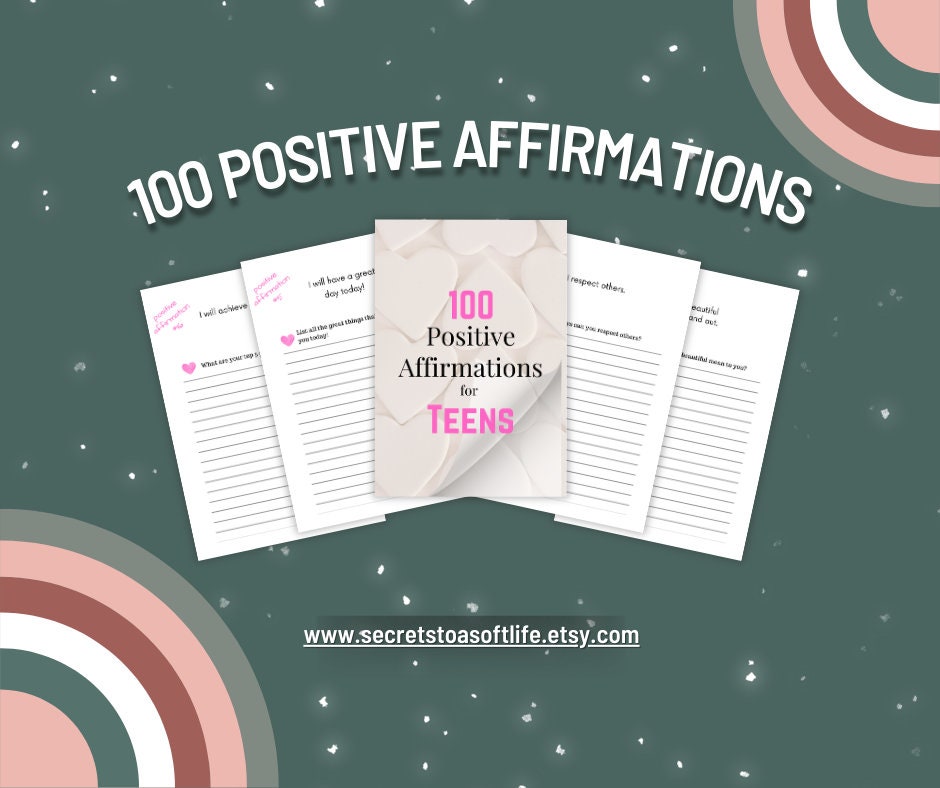 Positive Affirmations for Teens Workbook | Printable+editable Workbook ...
