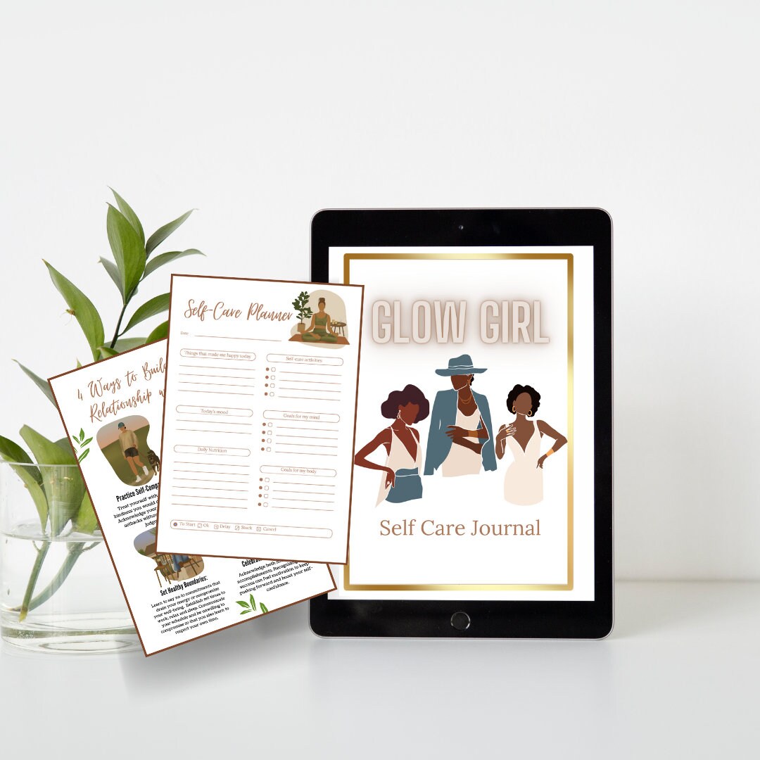 Self Care Journal for Women, Glow Girl Self Care Journal, Printable ...