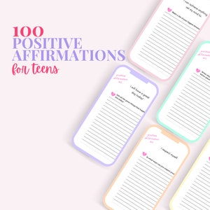 Positive Affirmations for Teens Workbook | Printable+editable Workbook ...
