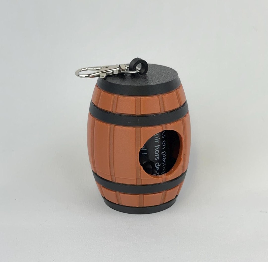 Dog Poop Bag Holder | Wooden Barrel | Pet Waste Bag Dispenser | Clip on ...