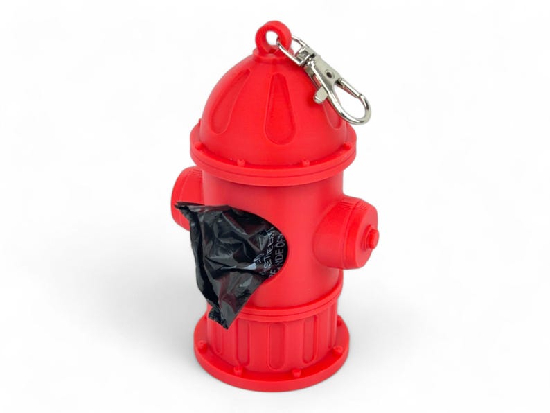 Dog Poop Bag Holder | Fire Hydrant | Pet Waste Bag Dispenser | Clip on ...