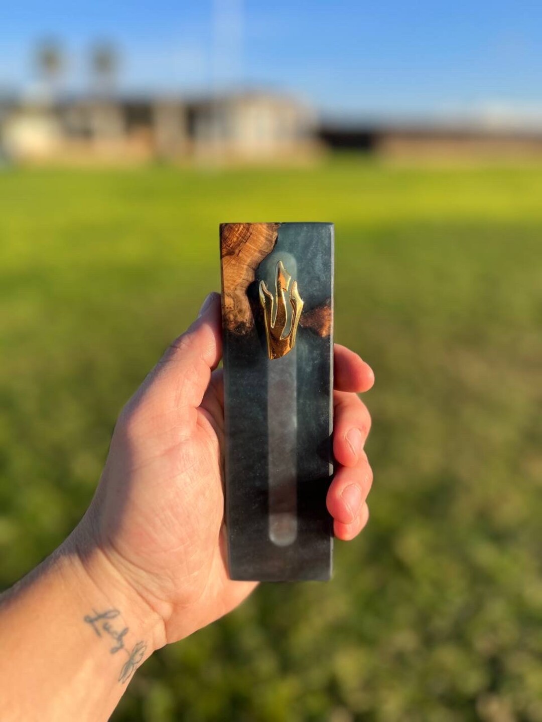 Handmade Modern Mezuzah, Epoxy & Wood Jewish Mezuzah, Mezuzah for Door ...