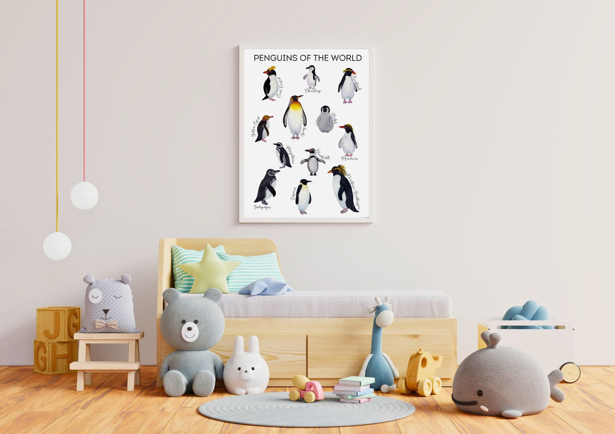 Penguins of the World, Educational Poster, Two Designs, Animal Nursery ...