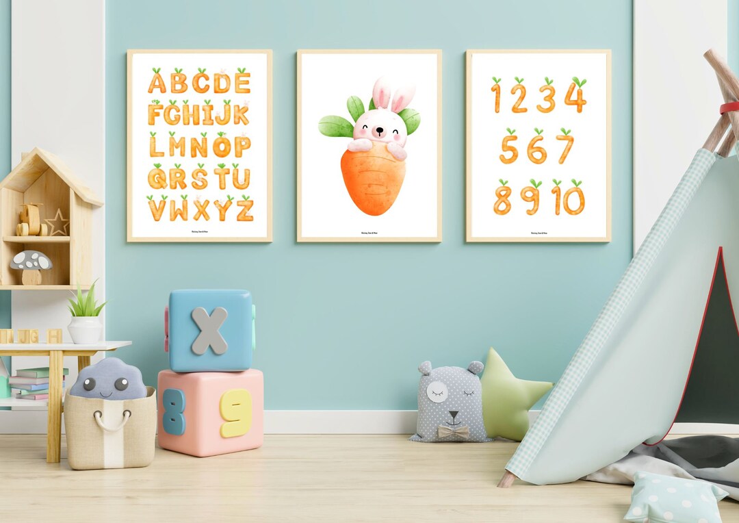 Set of Three Alphabet & Counting Posters Alphabet Counting - Etsy