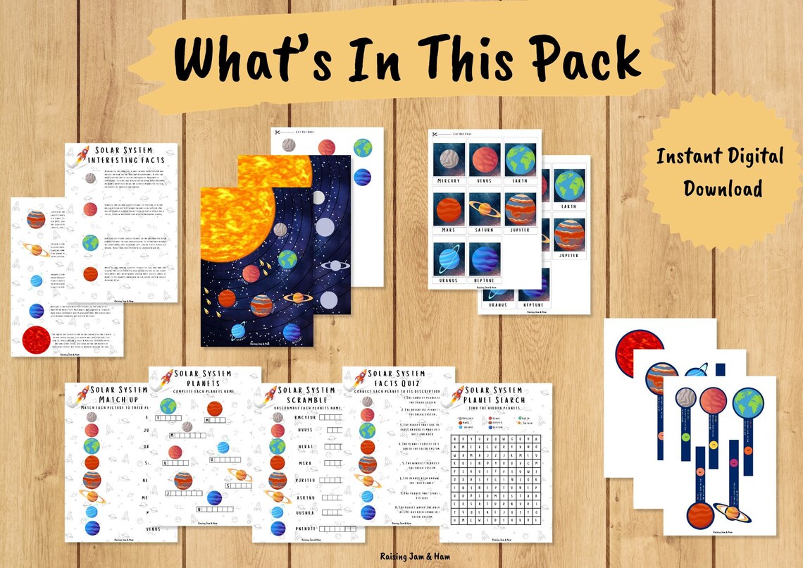 Solar System Activity Pack Space Learning Home Schooling - Etsy