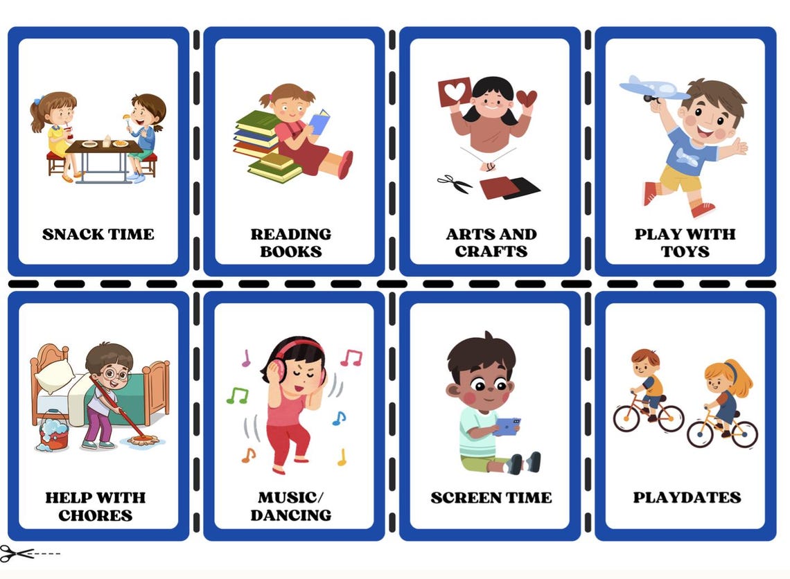 Colour Coated Routine Activity Cards - Etsy