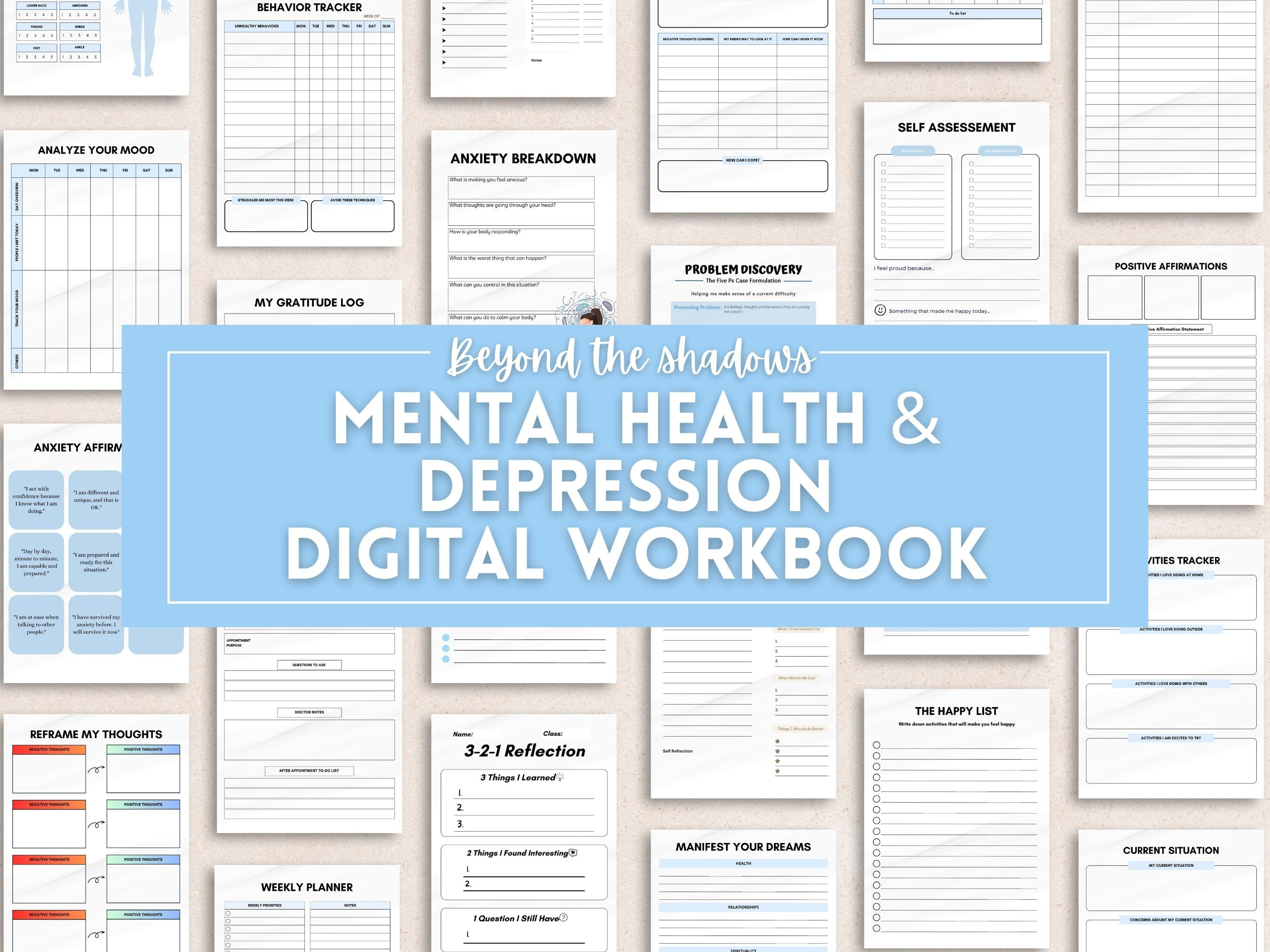 Mental Health Journal Digital Goodnotes Planner Mentalhealth Workbook ...