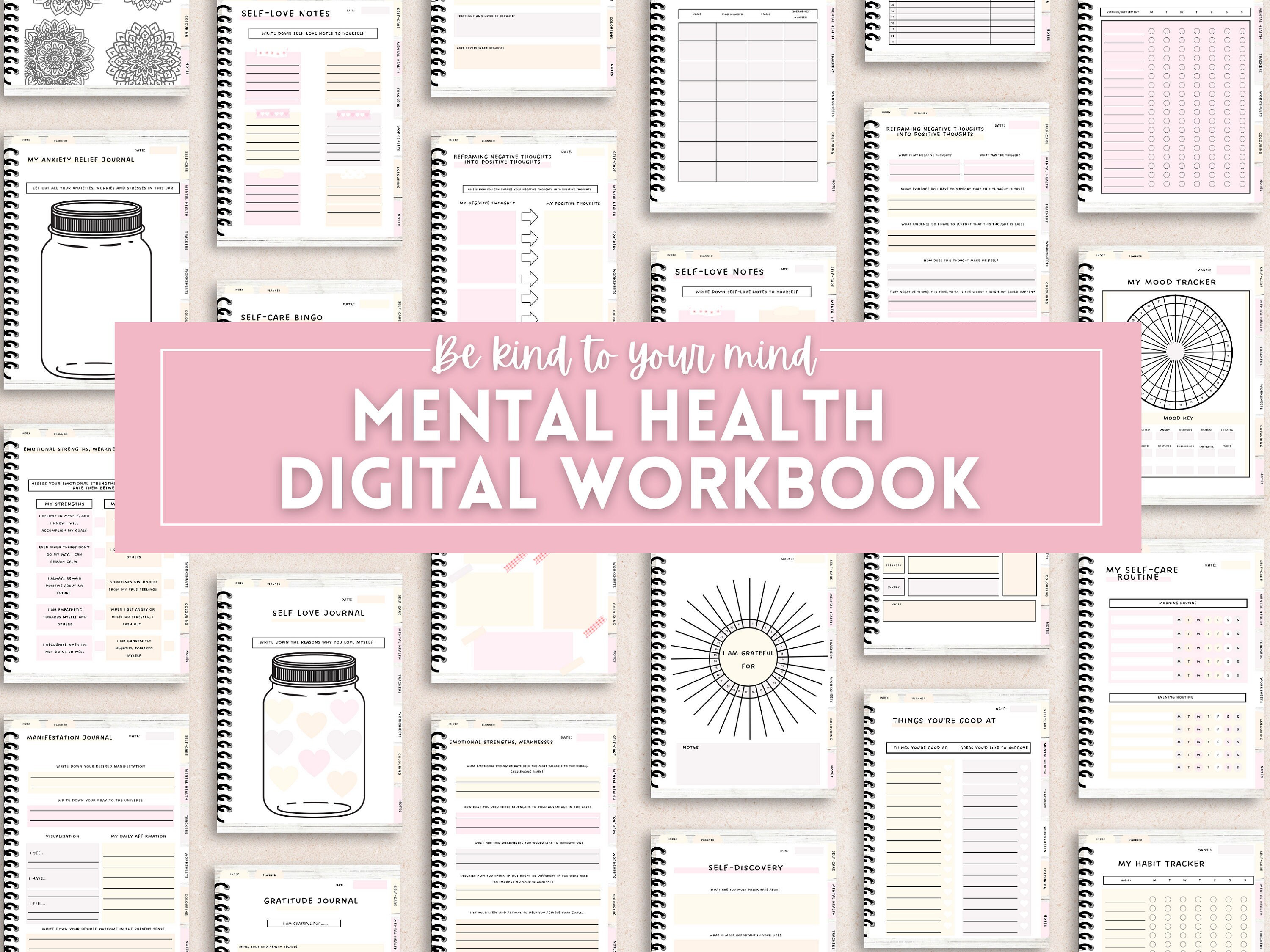 Mental Health Journal Digital Goodnotes Planner Mentalhealth Workbook ...