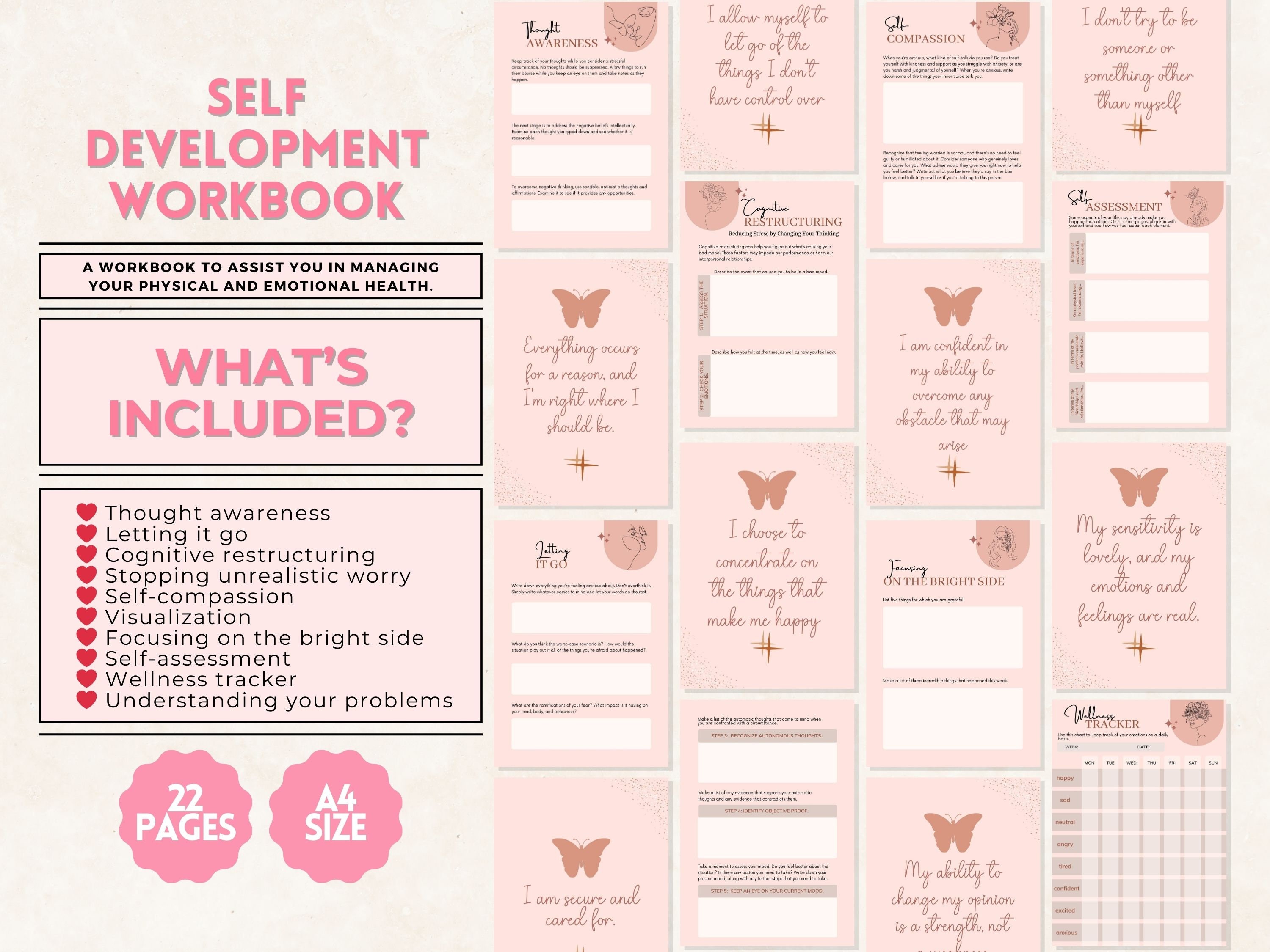 Self Development Workbook, Self Love Journal, Mental Health Workbook ...