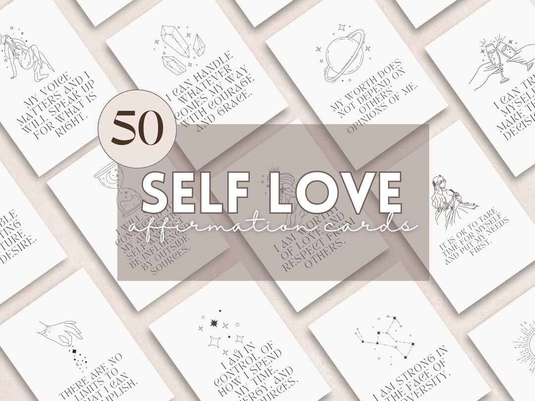Self Love Affirmation Cards Digital Download | Positive Affirmation ...
