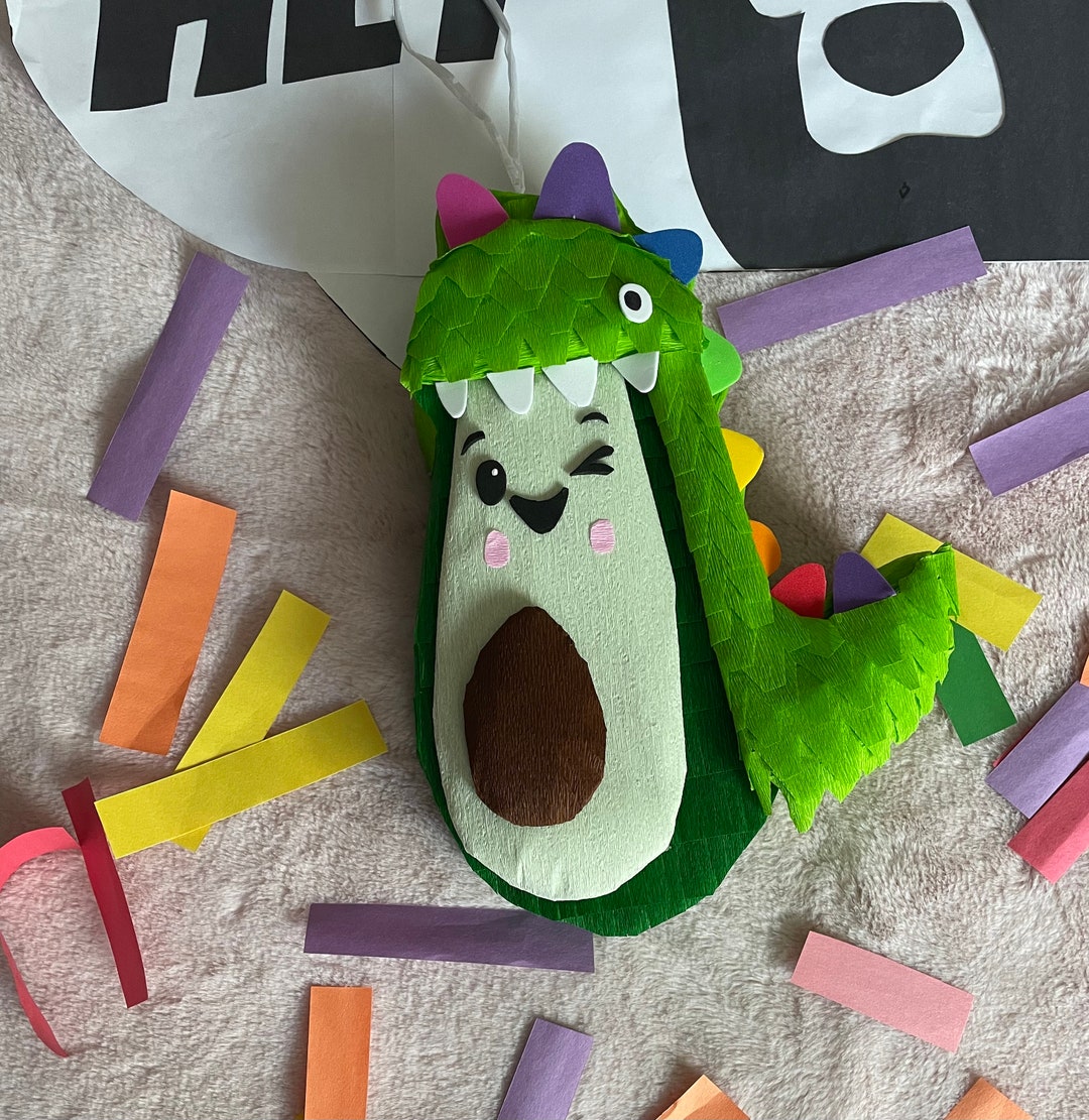 Mini Piñata Dino-avocado-birthday Piñata Hey Bear Inspired - Etsy