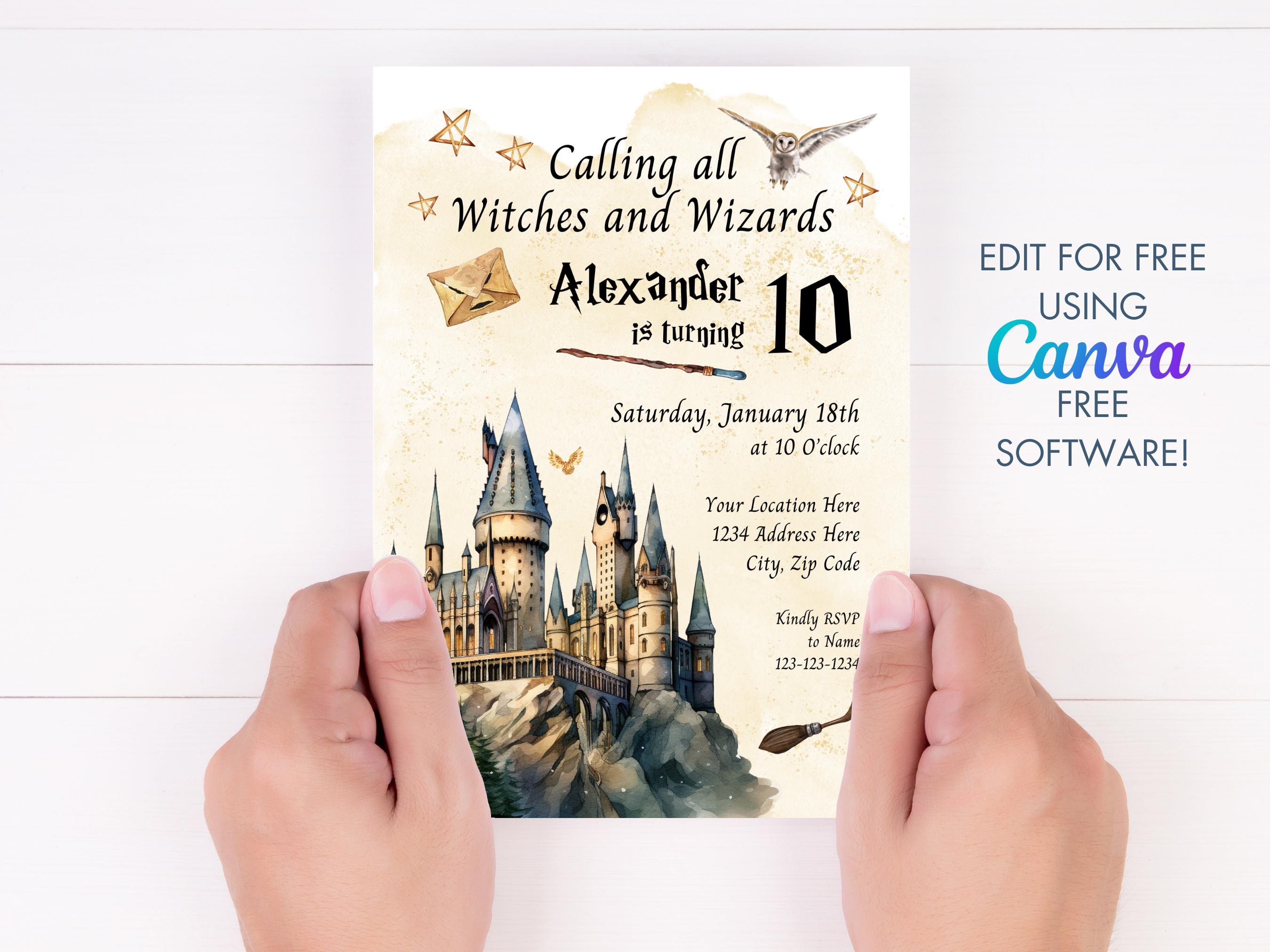 Editble Wizarding World Birthday Invitation, Digital Download. Magical ...
