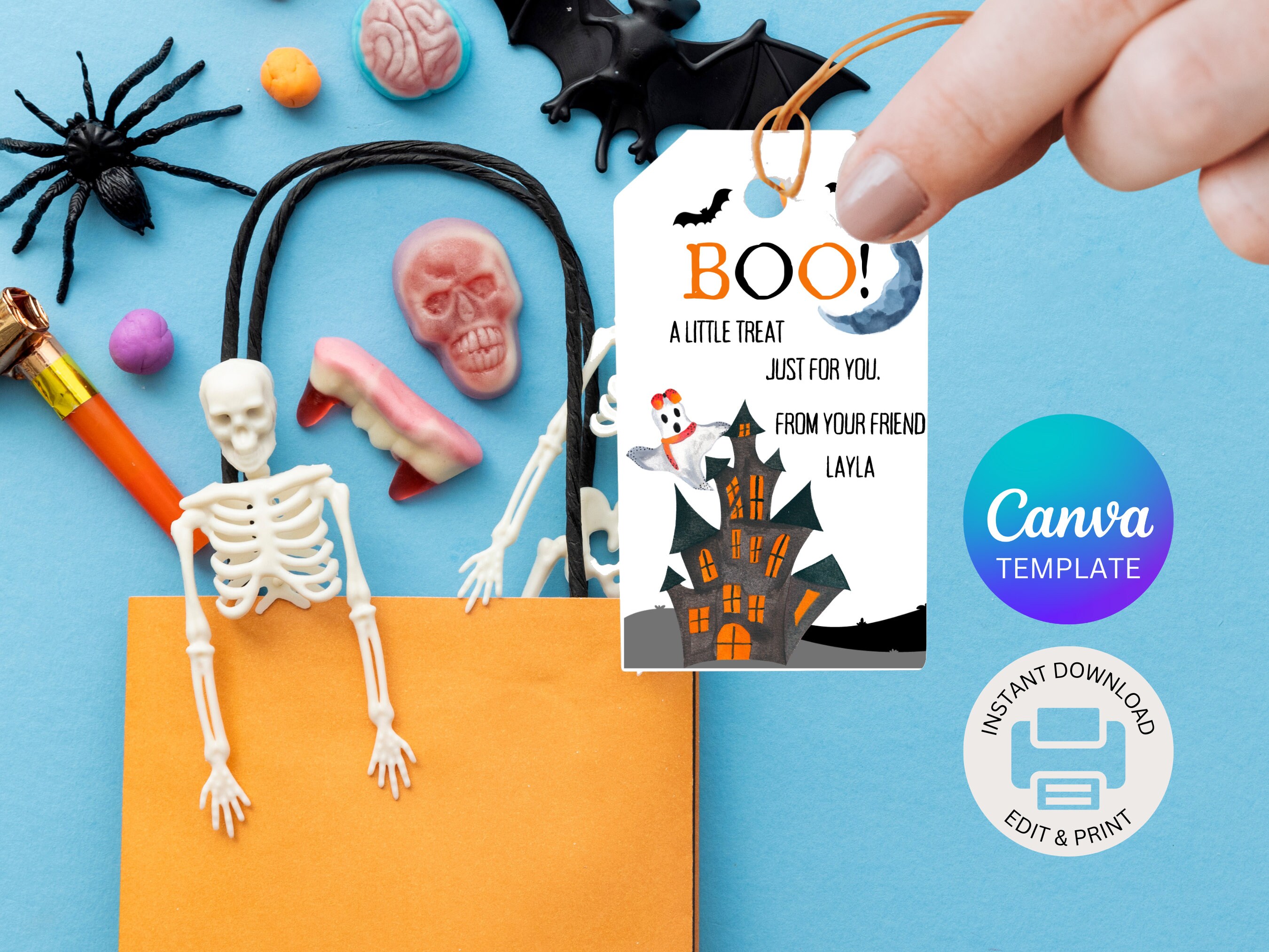 Printable Halloween Gift Tags. Digital Download. Editable Gift Tags. - Etsy