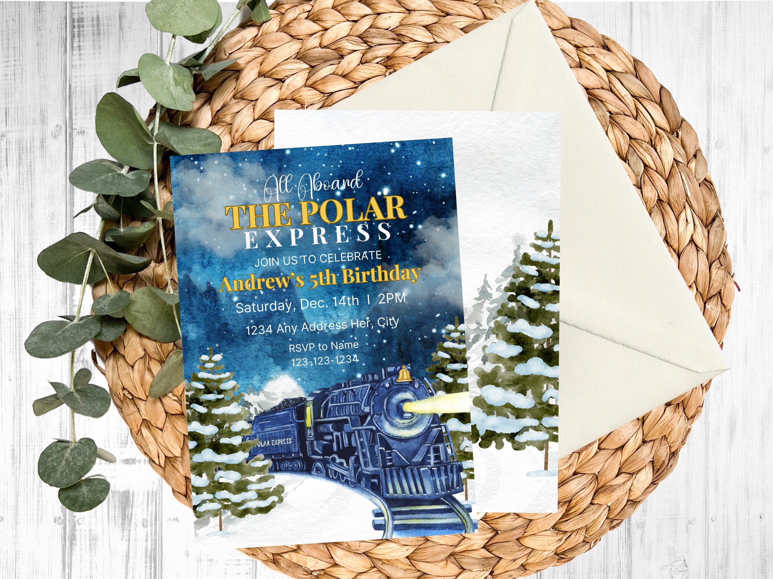 Editable Polar Express Train Birthday Invitation. Digital Download ...