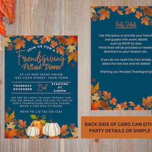 Editable Friendsgiving Potluck Dinner Invitation Digital Download. - Etsy