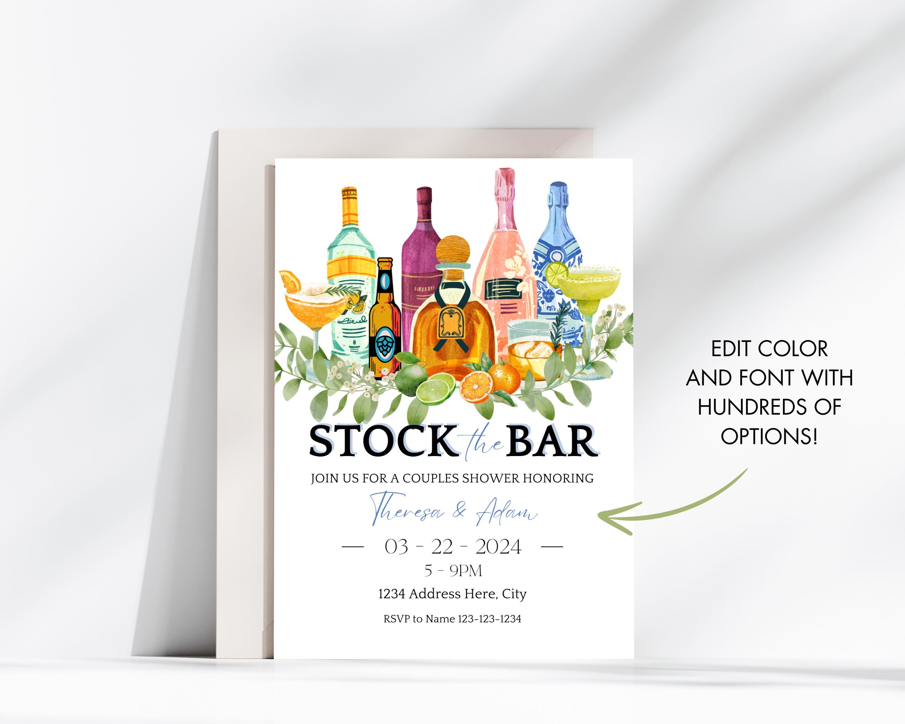 Editable Stock the Bar Invitation. Digital Download. Stock the Bar ...