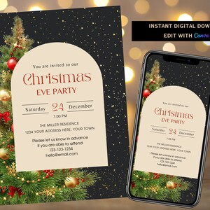 Editable Christmas Eve Party Invitation. Digital Download. - Etsy