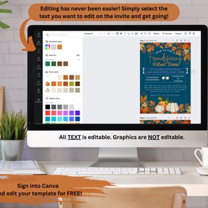 Editable Friendsgiving Potluck Dinner Invitation Digital Download. - Etsy