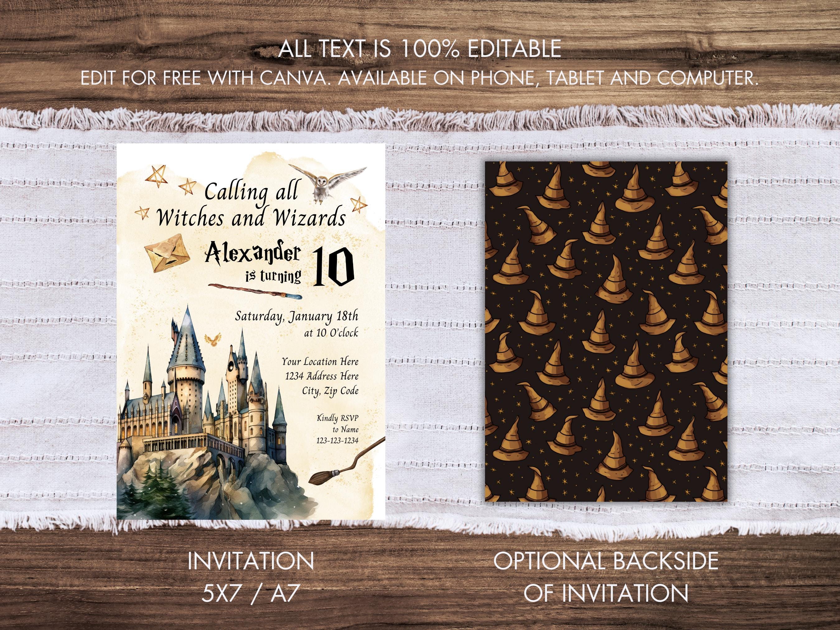 Editble Wizarding World Birthday Invitation, Digital Download. Magical ...