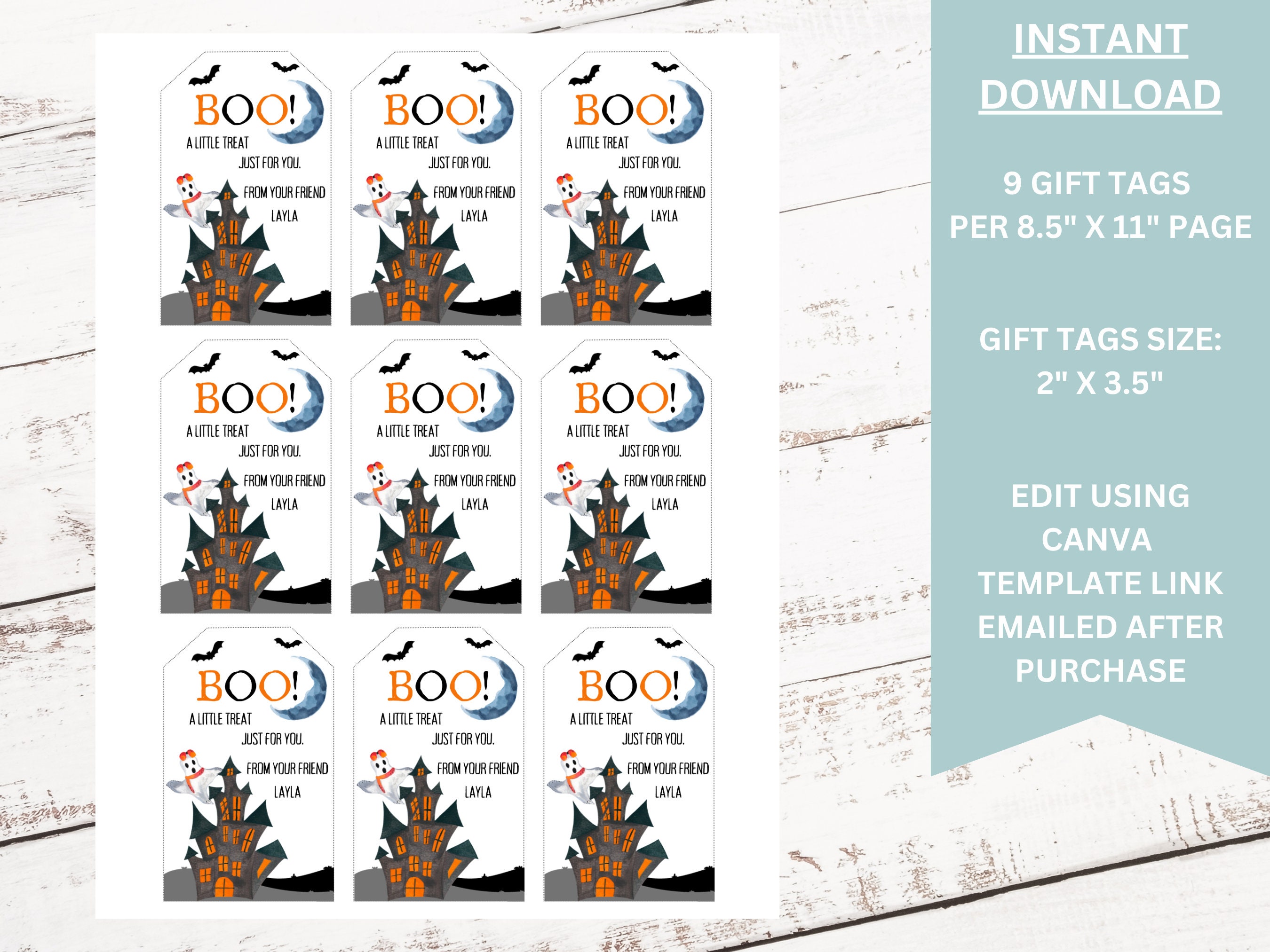 Printable Halloween Gift Tags. Digital Download. Editable Gift Tags. - Etsy