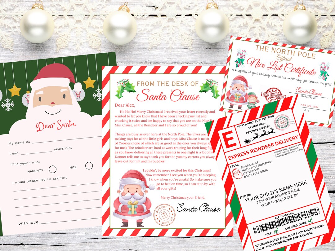 Editable Santa Letter Bundle. Digital Download. Letter From - Etsy