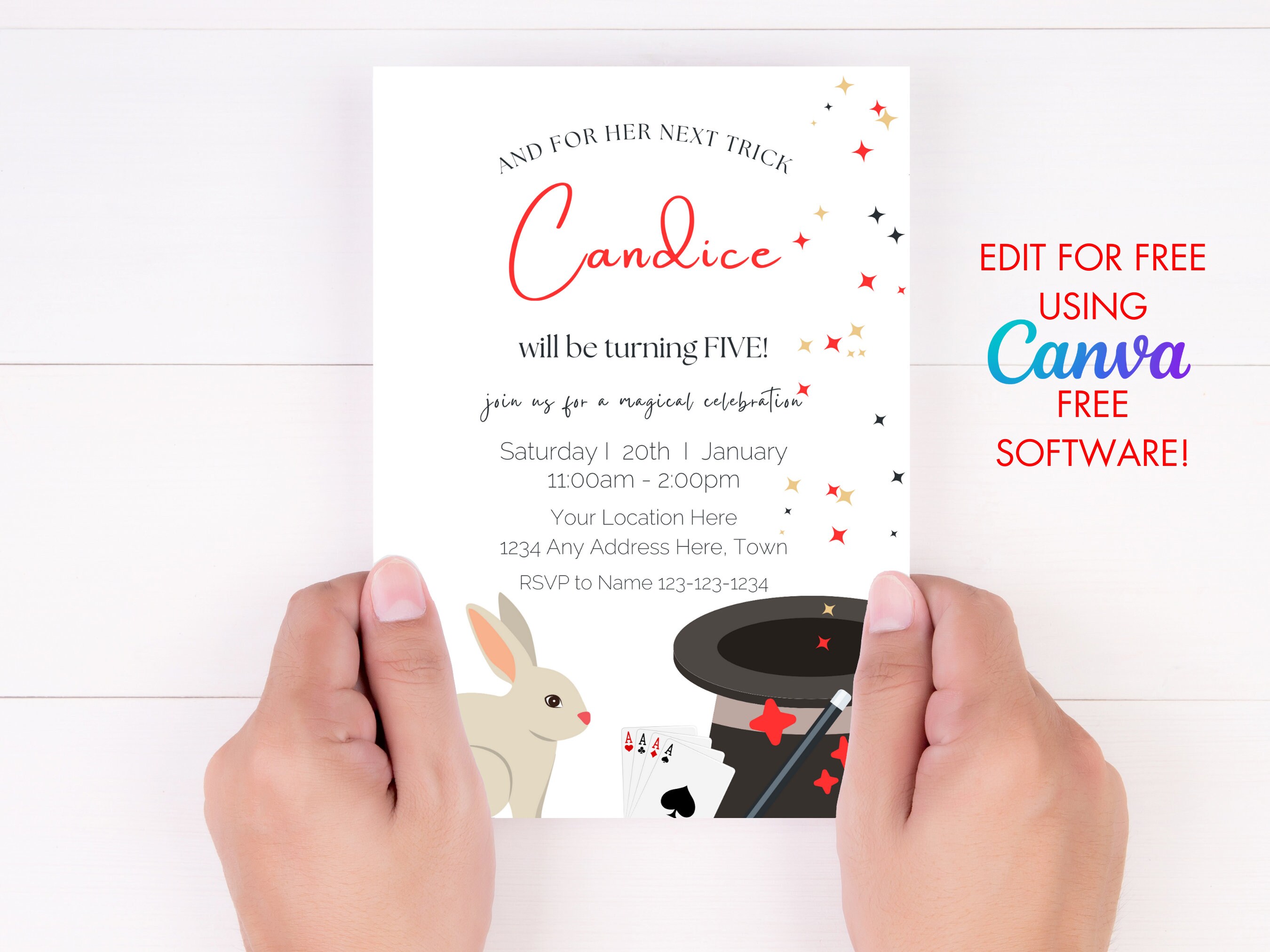 Editable Magician Birthday Invitation. Digital Download. Magical ...