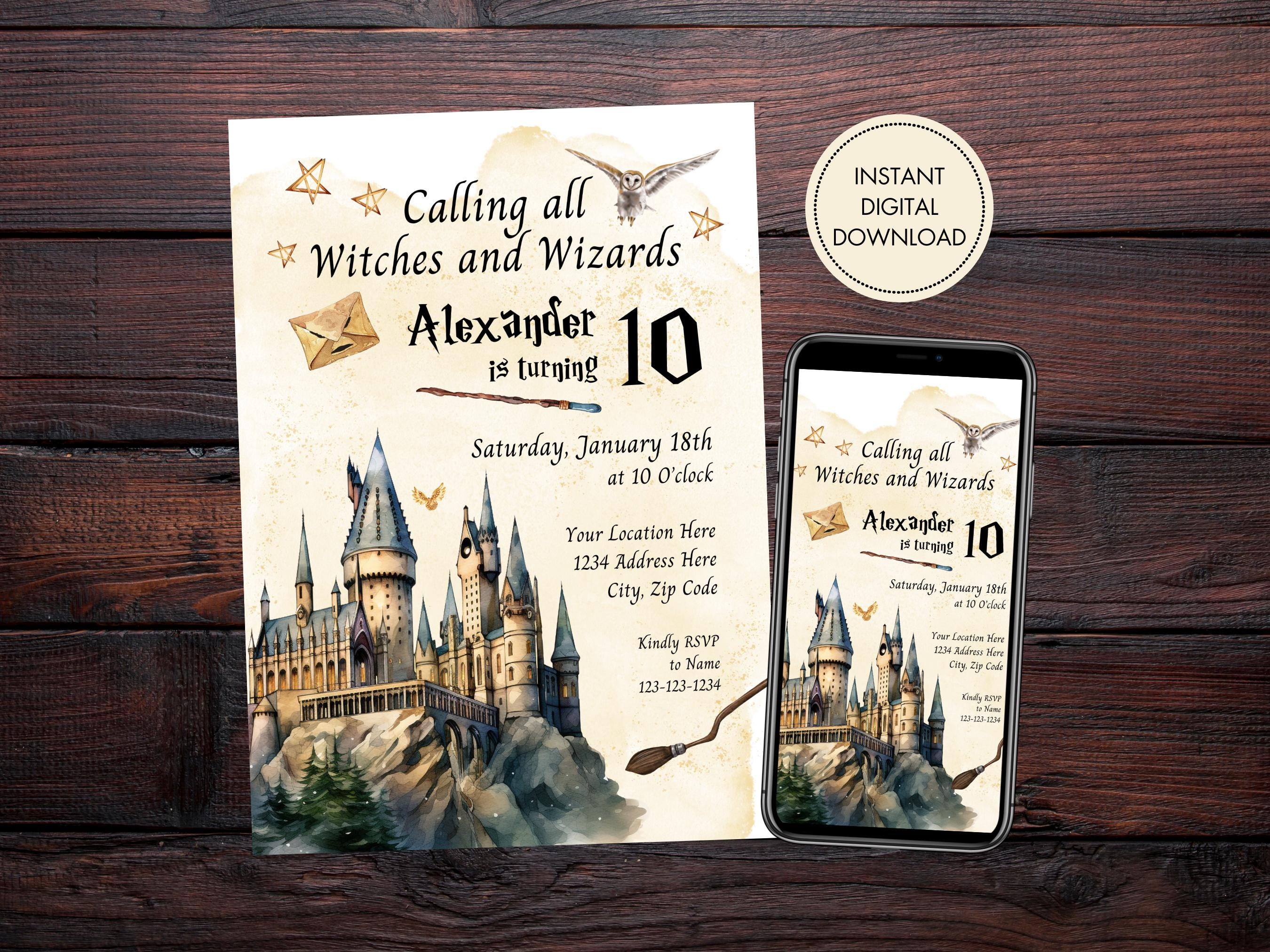 Editble Wizarding World Birthday Invitation, Digital Download. Magical ...