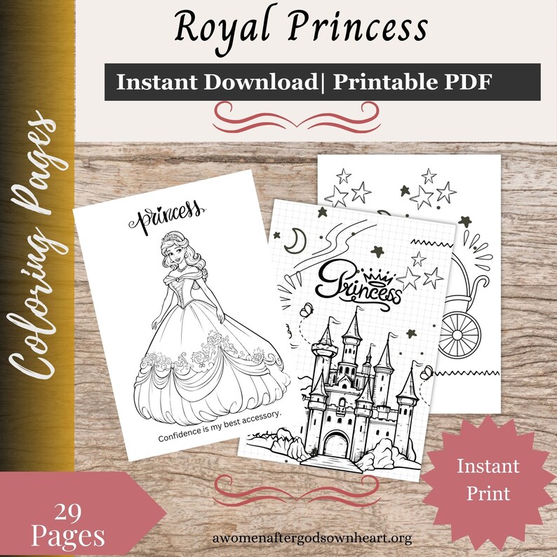 Digital Download| Princess Coloring Pages for Kinds| Printable Princess ...